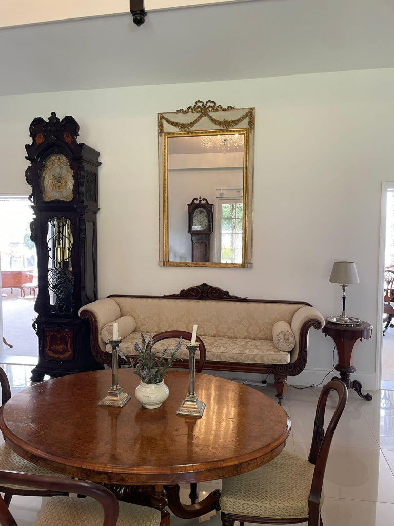 Large Antique Victorian Quality Giltwood and White Painted Overmantle ...