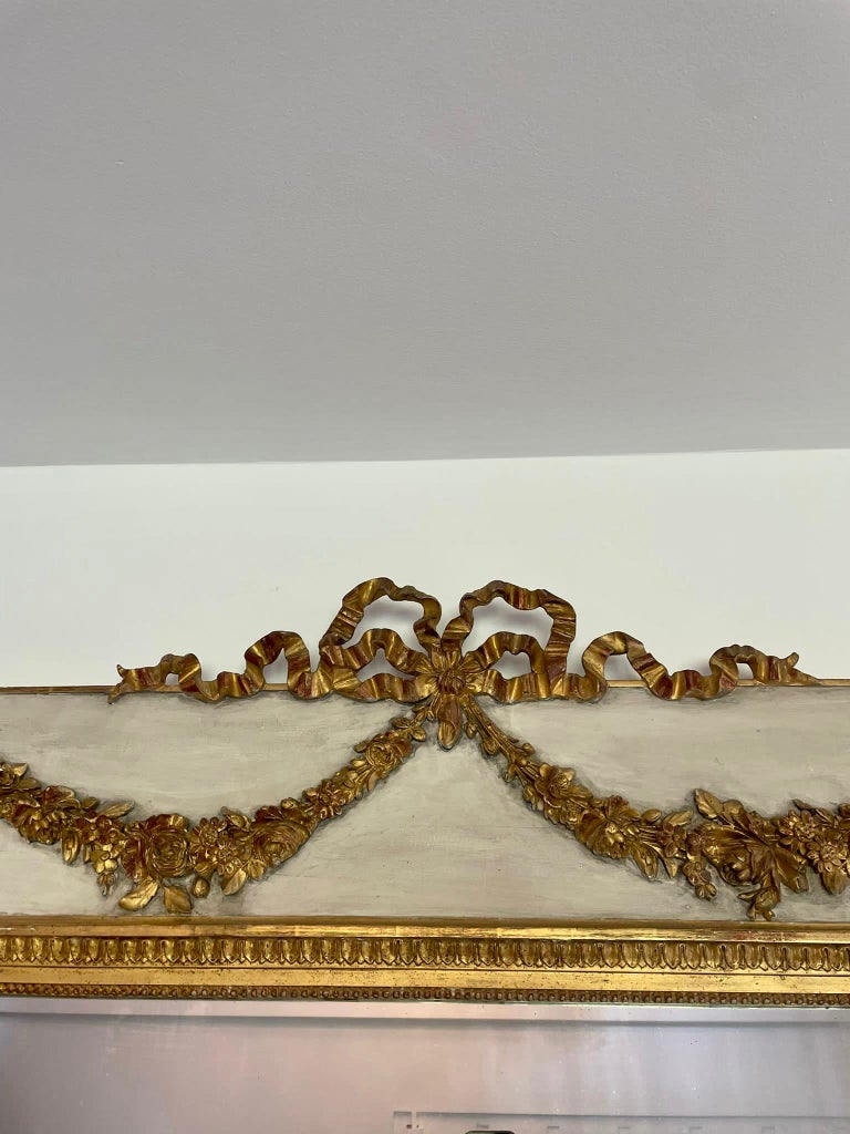 Large Antique Victorian Quality Giltwood and White Painted Overmantle ...