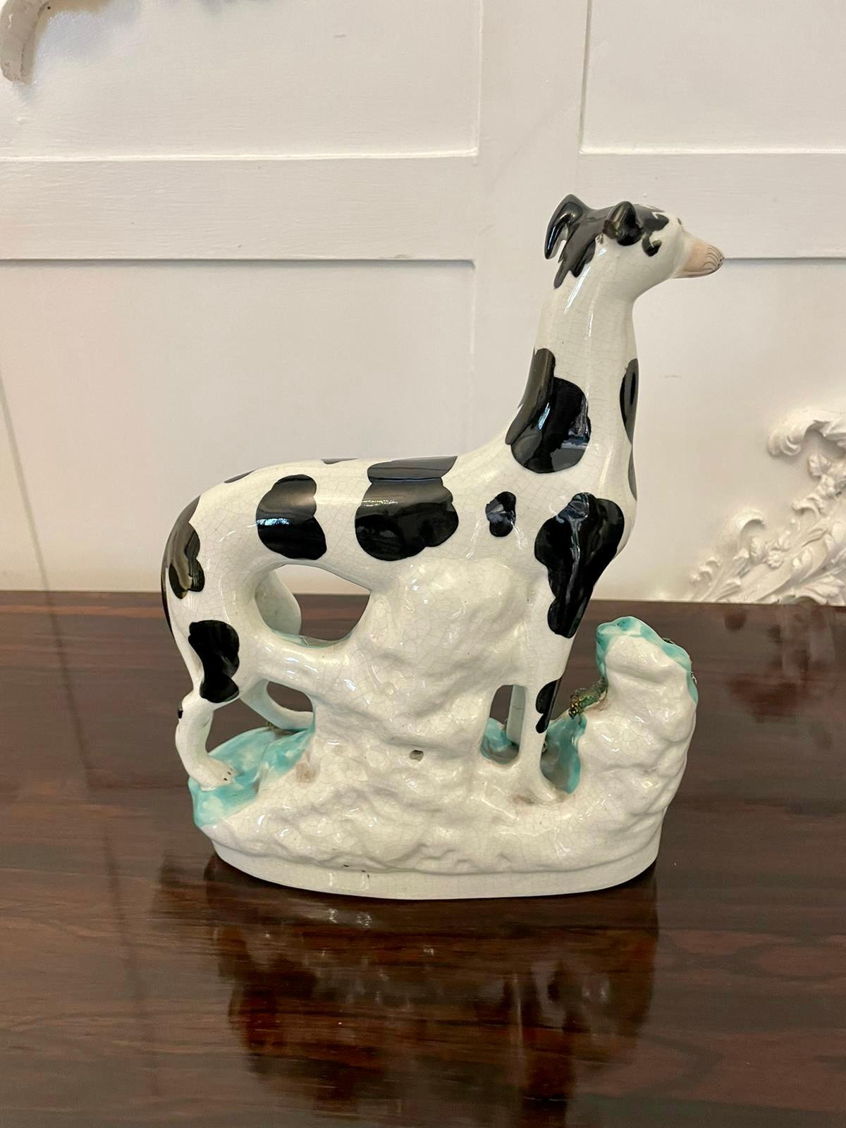 Large Antique Victorian Quality Staffordshire Greyhound at 1stDibs