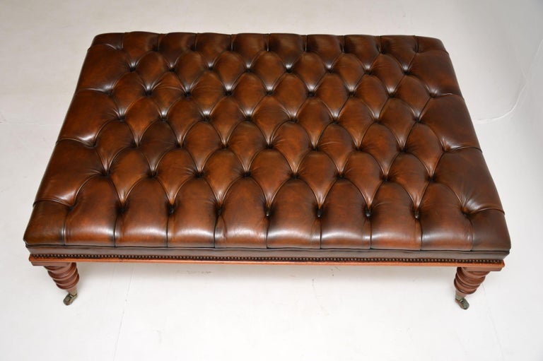 Large Antique Victorian Style Leather Stool / Coffee Table For Sale at ...