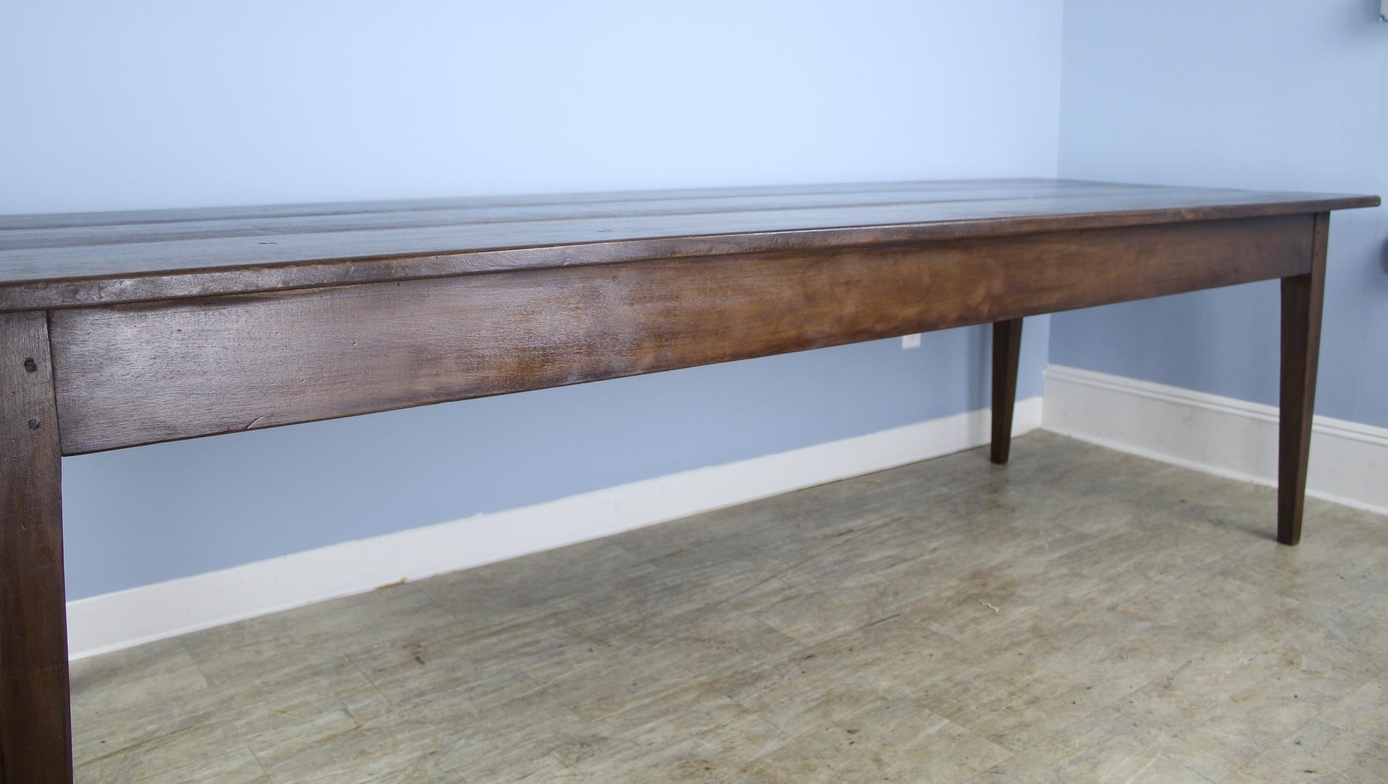Large Antique Walnut Farm Table at 1stDibs