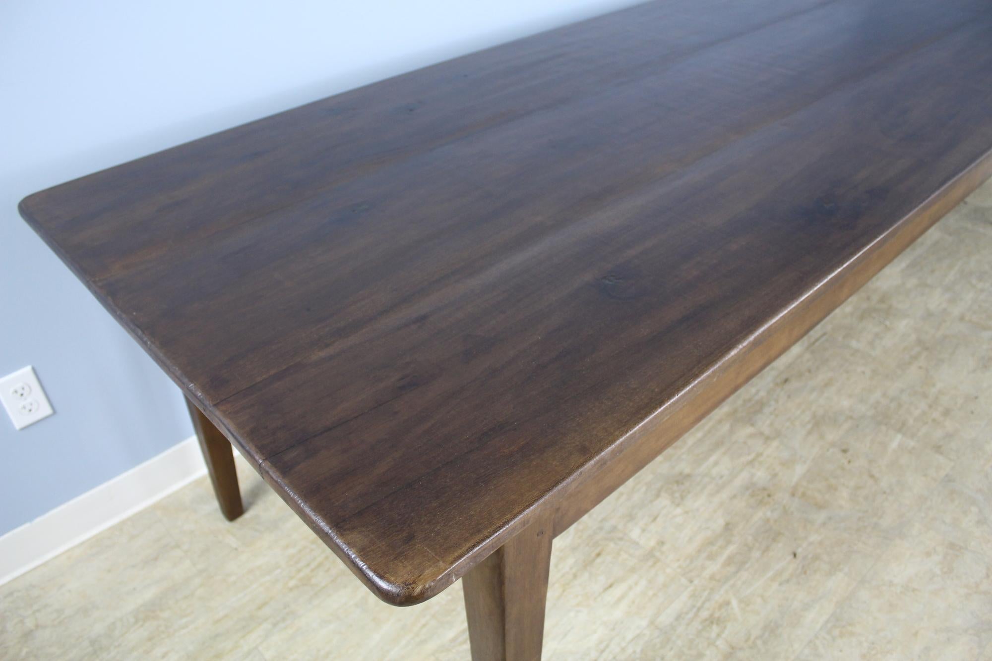 Large Antique Walnut Farm Table at 1stDibs