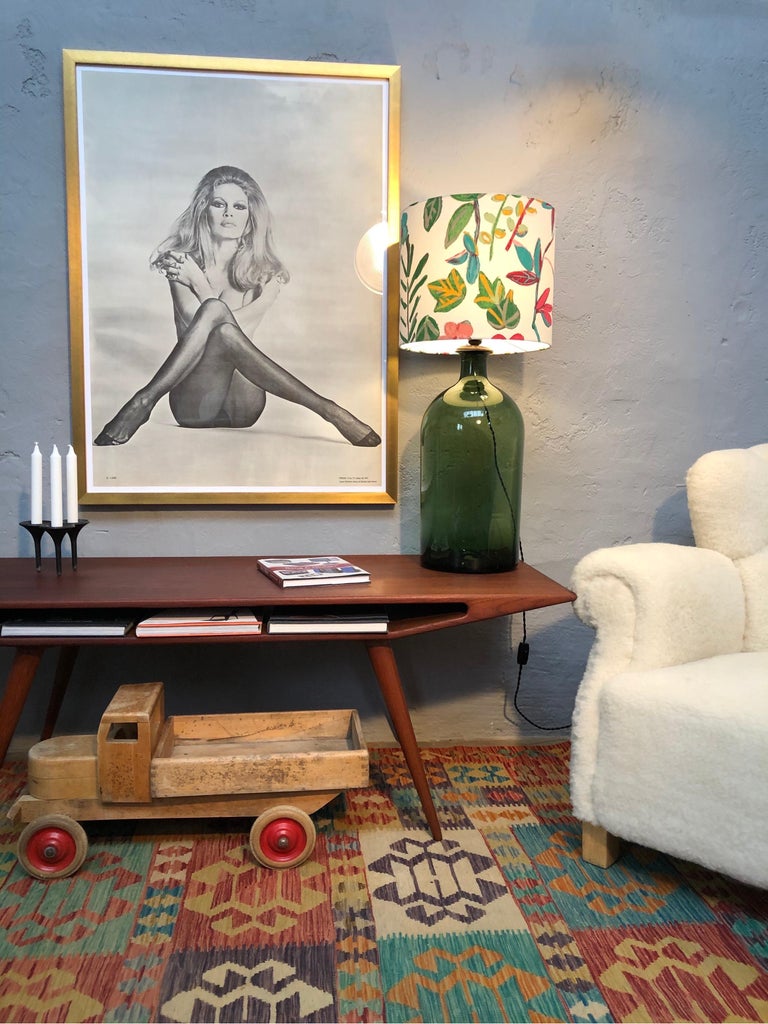 Large Antque Hand Blown Glass Vase Table Lamp For Sale at 1stDibs