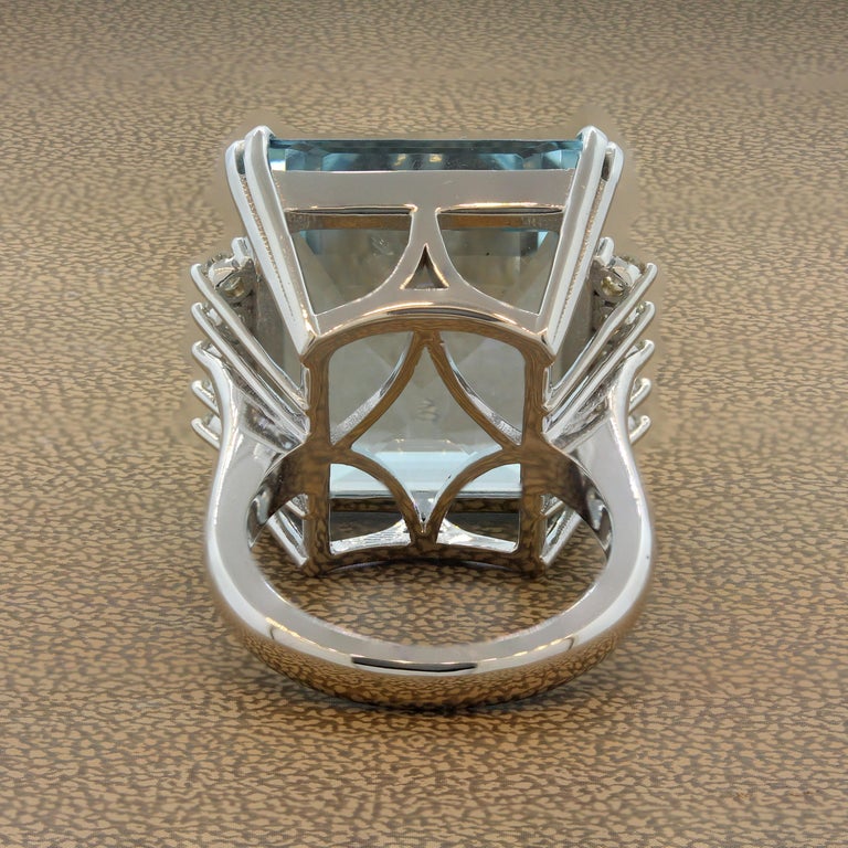 Large Aquamarine Diamond Gold Cocktail Ring For Sale at 1stDibs | large ...