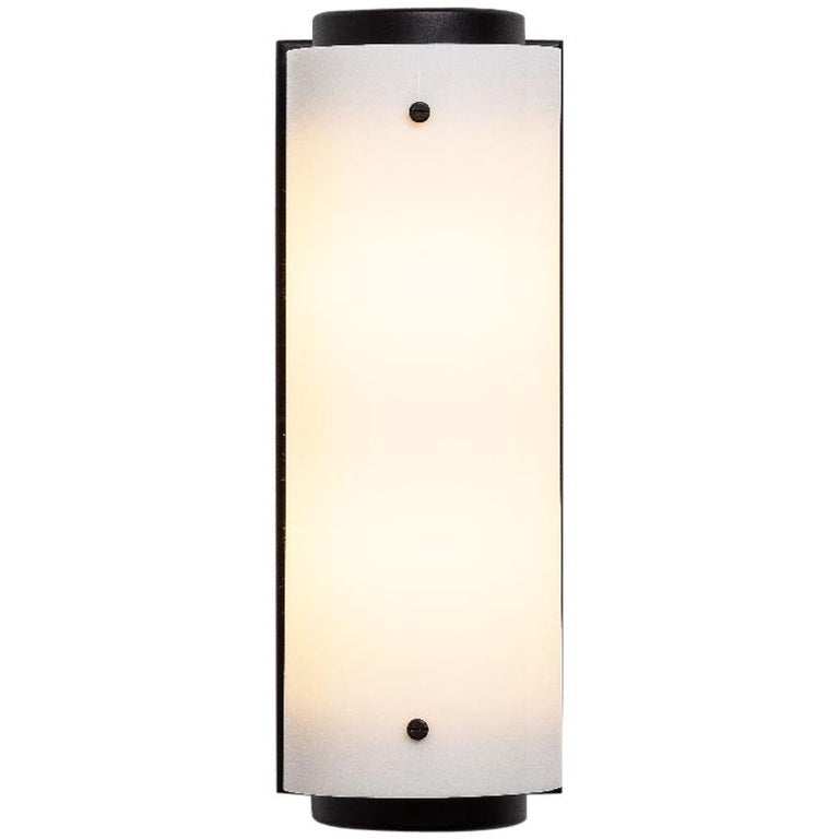 Large Arc Sconce in Black with White Lucite Shade For Sale at 1stDibs ...