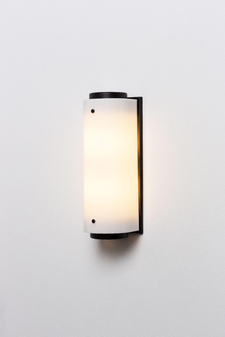 Large Arc Sconce in Black with White Lucite Shade For Sale at 1stDibs ...