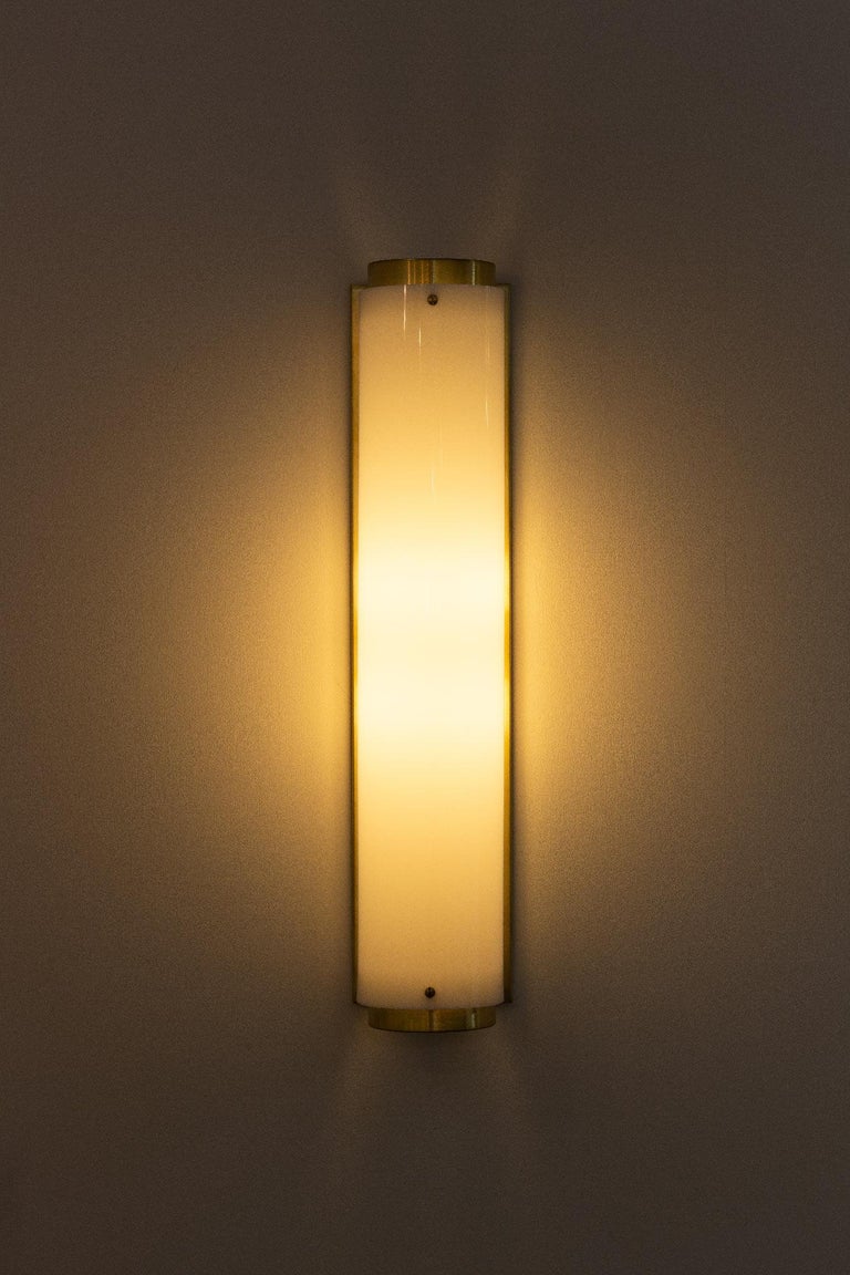 Large Arc Sconce in Brass with White Lucite Shade For Sale at 1stDibs ...