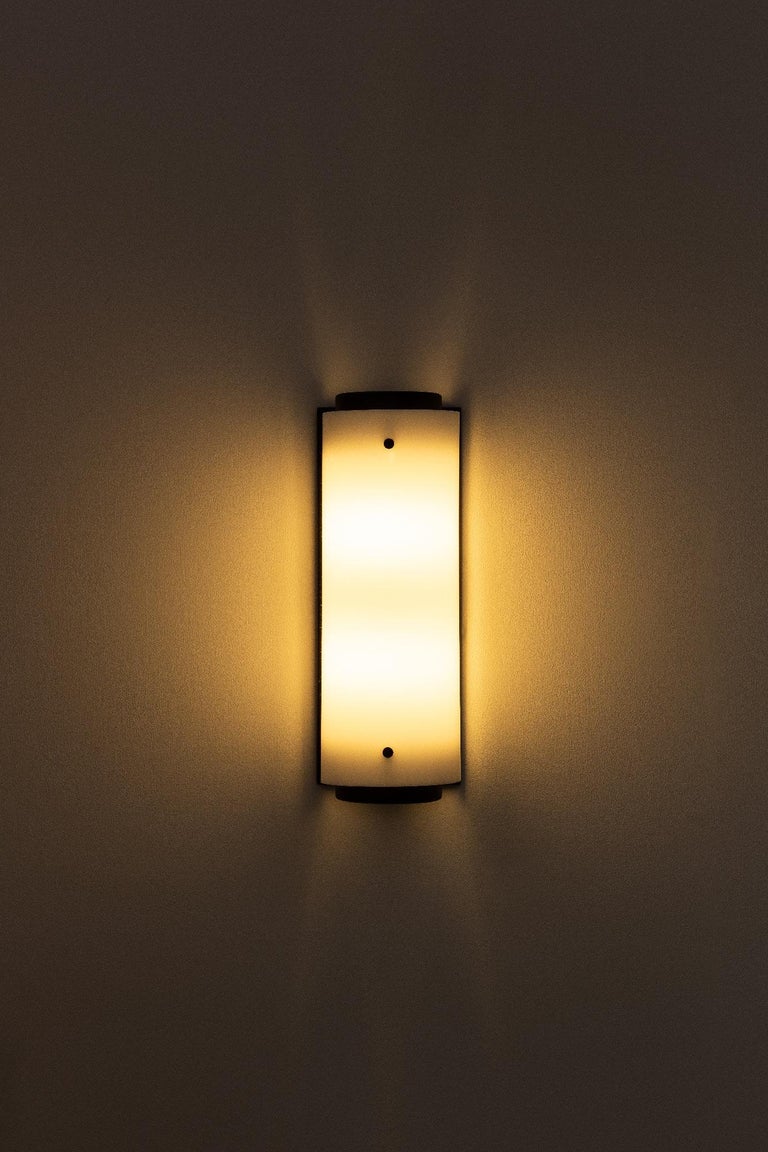 Large Arc Sconce in Brass with White Lucite Shade For Sale at 1stDibs ...