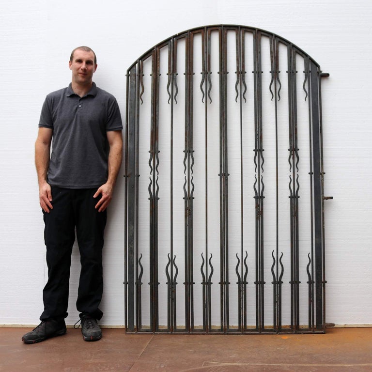 Large Arched Garden Gate in Wrought Iron For Sale at 1stDibs