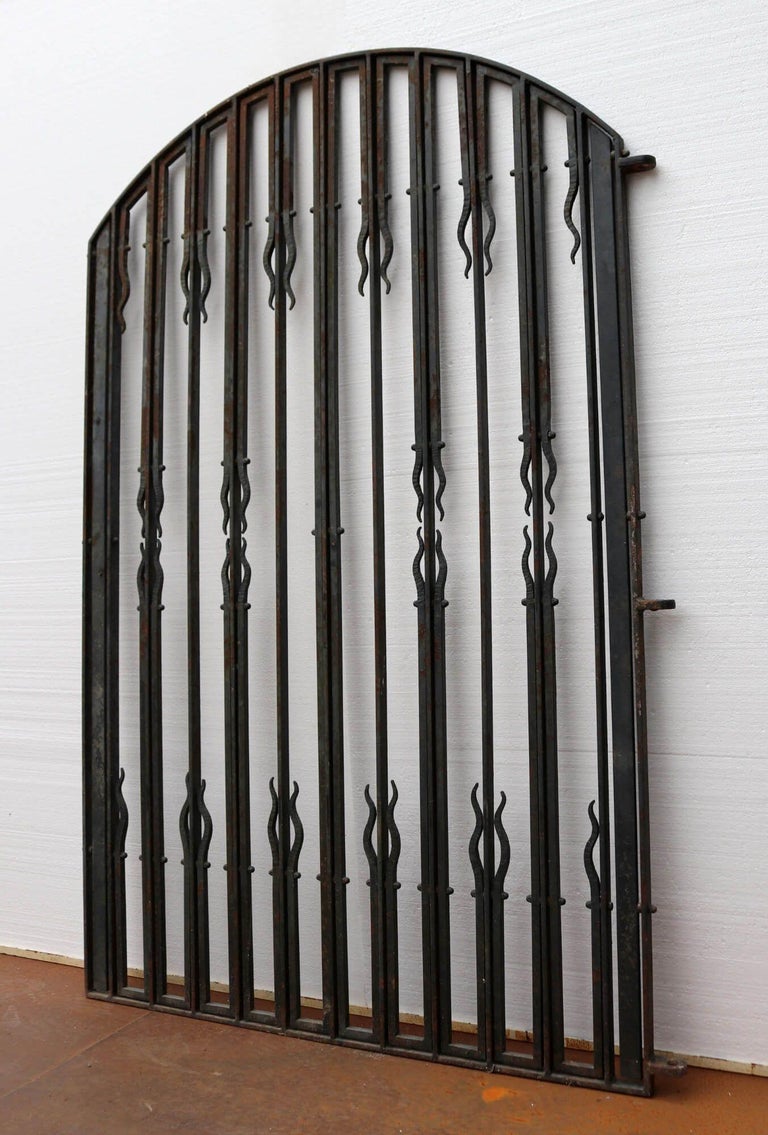 Large Arched Garden Gate in Wrought Iron For Sale at 1stDibs