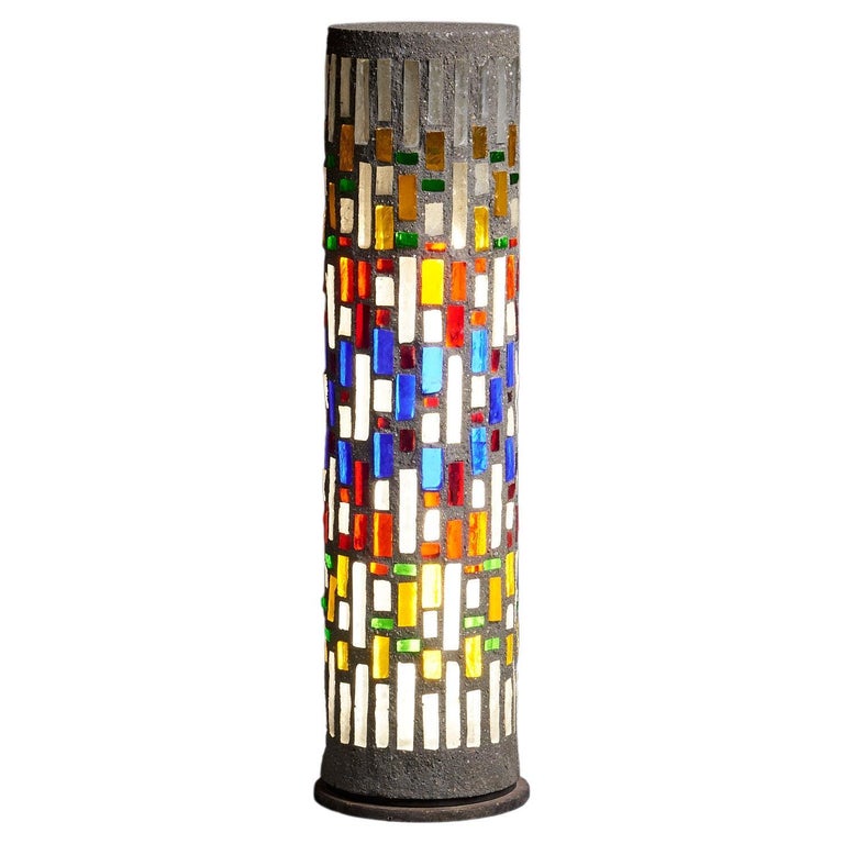 Large Architectural Glass and Concrete Floor Lamp for in and Outdoors ...