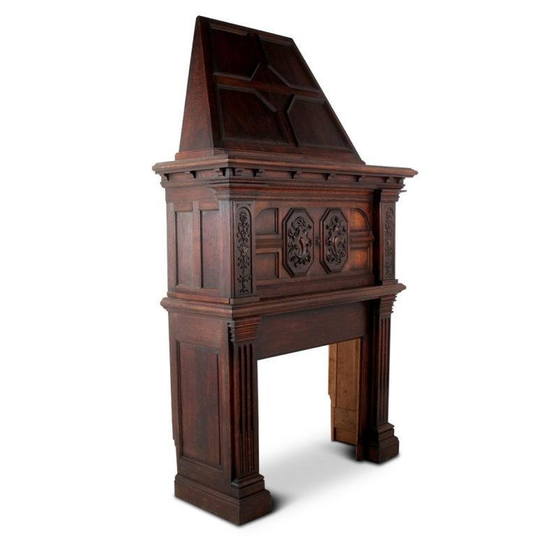 Large Architectural Paneled and Carved Mantle at 1stDibs