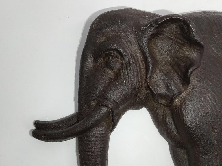 Large Art Deco Cast Iron Elephant Door Stop For Sale at 1stDibs