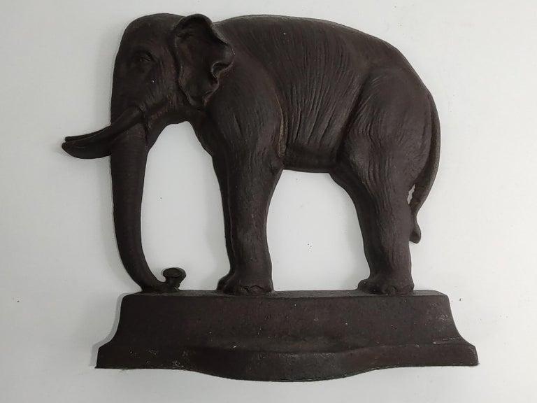 Large Art Deco Cast Iron Elephant Door Stop For Sale at 1stDibs