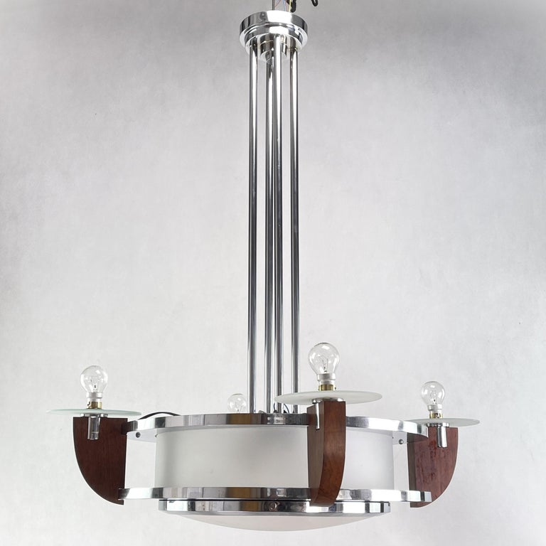 Large Art Deco Chandelier Hanging Lamp Ceiling Lamp Machine Age, 1920s ...