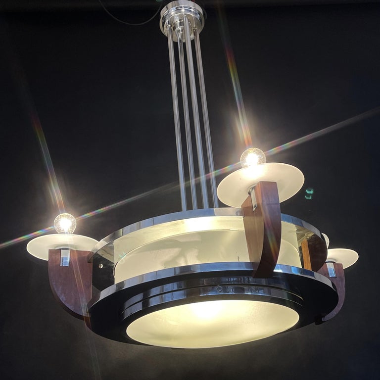 Large Art Deco Chandelier Hanging Lamp Ceiling Lamp Machine Age, 1920s ...