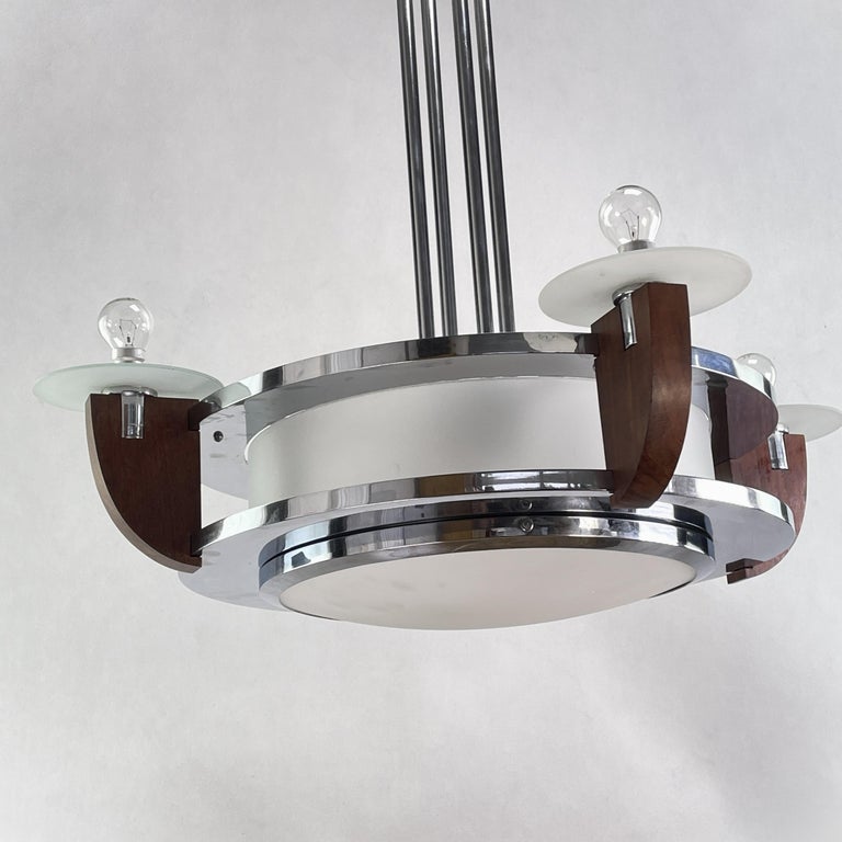Large Art Deco Chandelier Hanging Lamp Ceiling Lamp Machine Age, 1920s ...