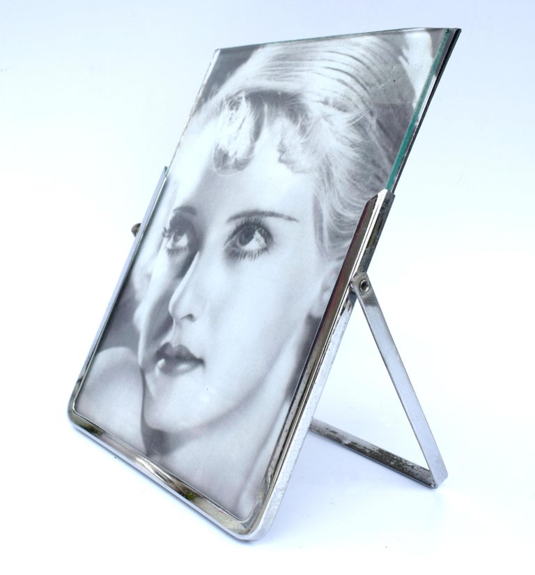 Large Art Deco Chrome Free Standing Picture Frame, circa 1930 For Sale ...