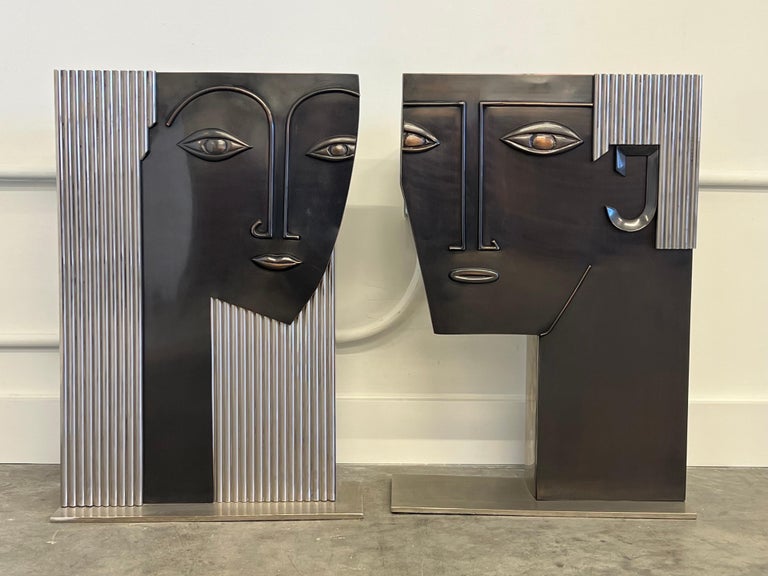 Large Art Deco Face Vases in the Manner of Franz Hagenauer For Sale at ...