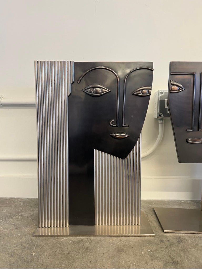 Large Art Deco Face Vases in the Manner of Franz Hagenauer For Sale at ...