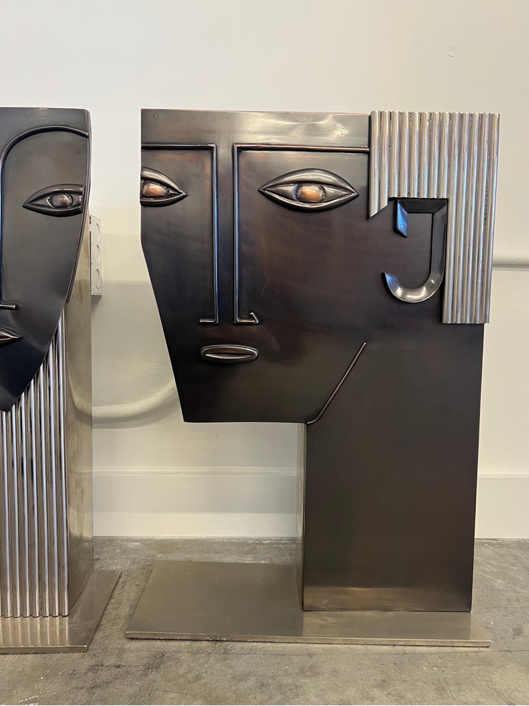 Large Art Deco Face Vases in the Manner of Franz Hagenauer For Sale at ...