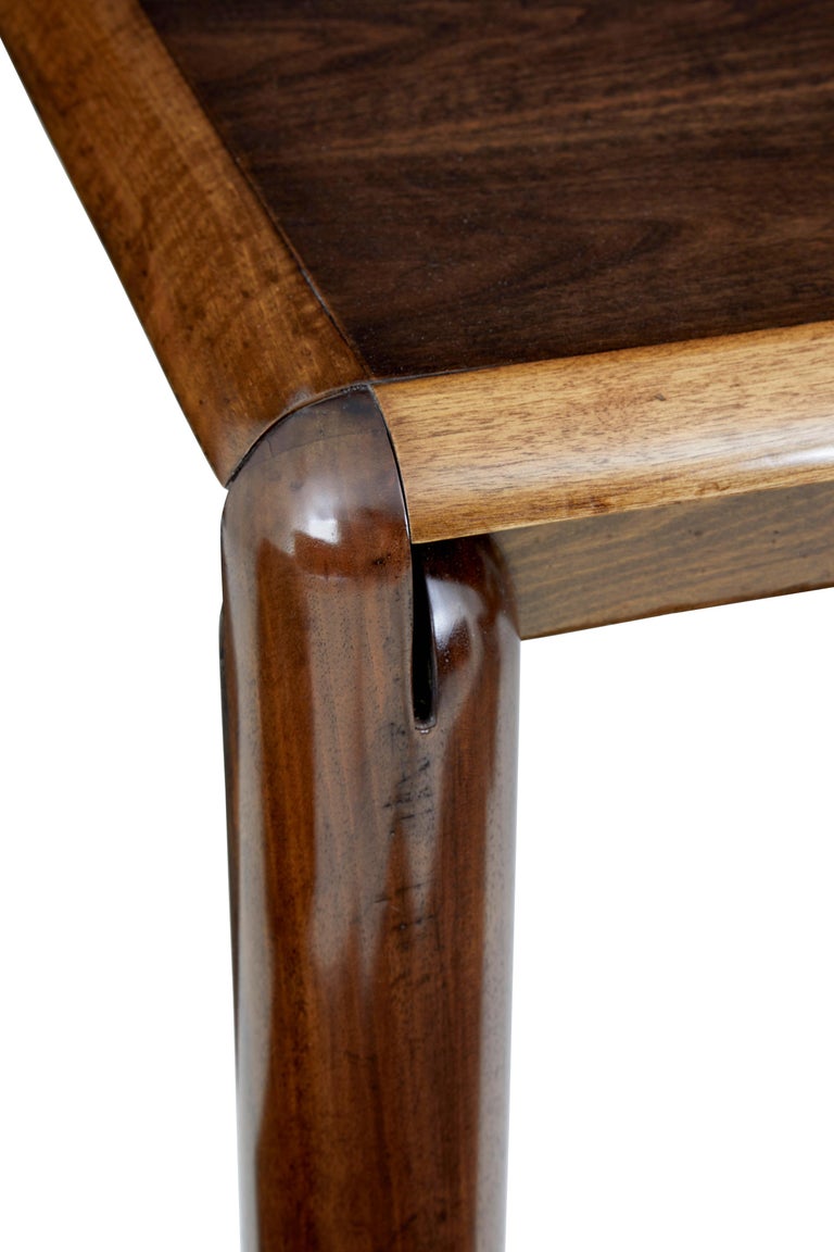 Large Art Deco Italian Walnut Square Dining Table at 1stDibs