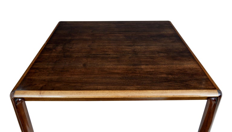 Large Art Deco Italian Walnut Square Dining Table at 1stDibs