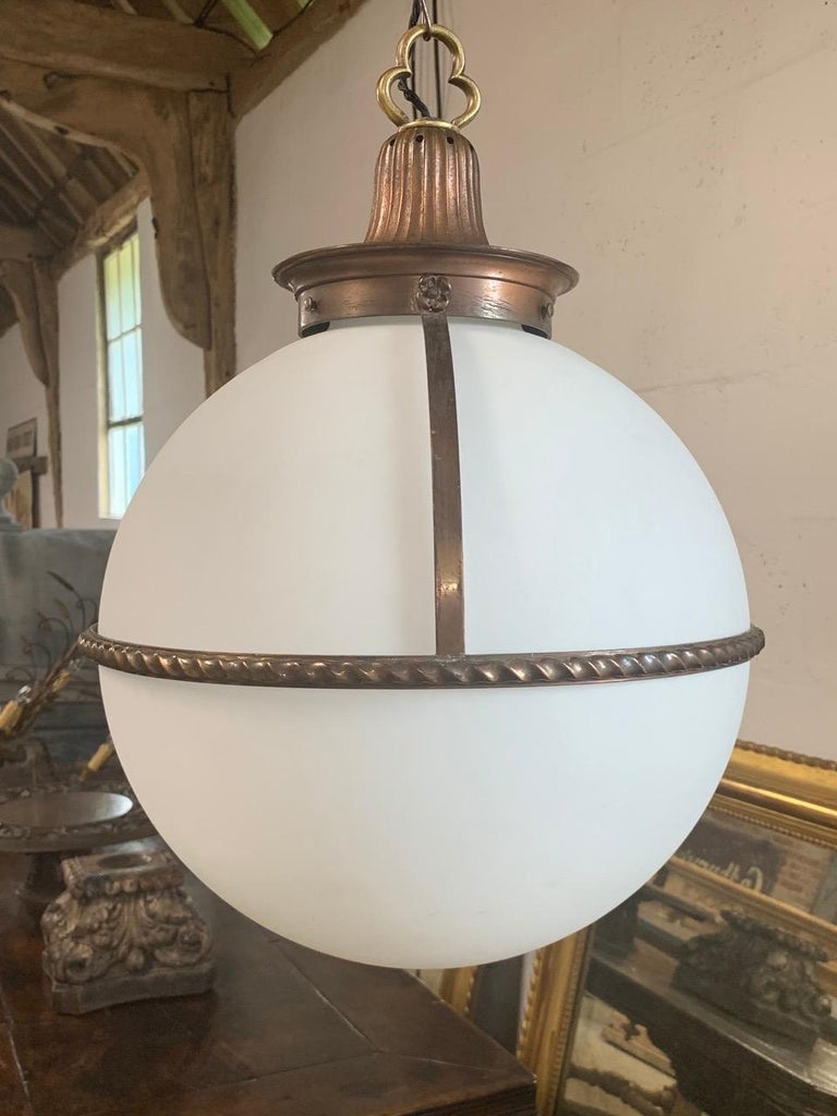 Large Art Deco Opaline Ceiling Light at 1stDibs
