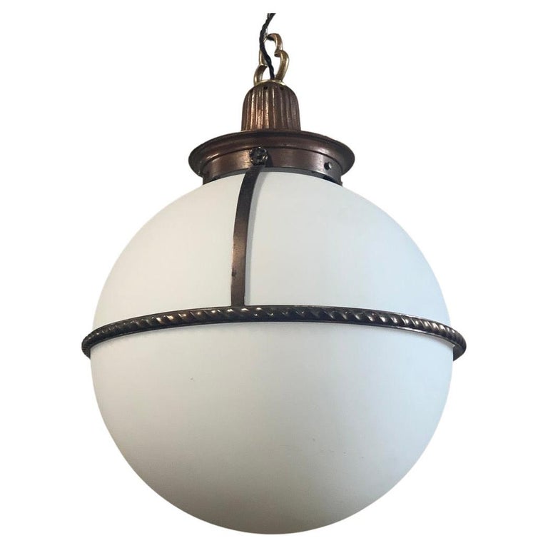 Large Art Deco Opaline Ceiling Light at 1stDibs
