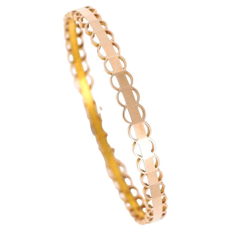 Large Art Deco Rose Gold Flapper Arm Bangle, Circa 1925 at 1stDibs