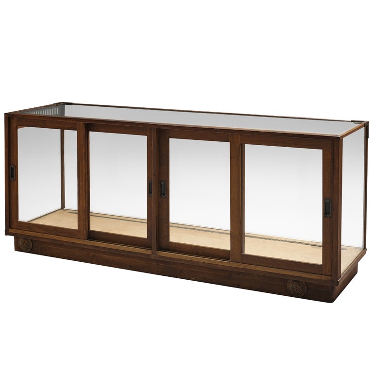 Large Art Deco Showcase in Stained Oak For Sale at 1stDibs