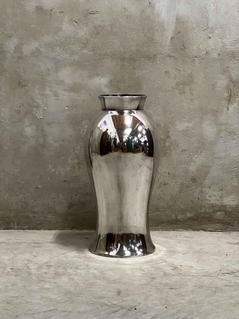 Large Art Deco Silver Plated WMF Ikora Vase, 1920 For Sale at 1stDibs