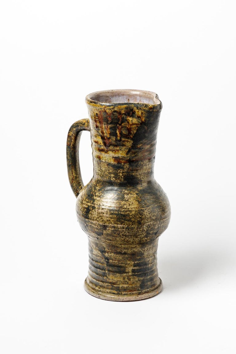 Large Art Deco Stoneware Ceramic Pitcher by Alexandre Foucher La Borne ...