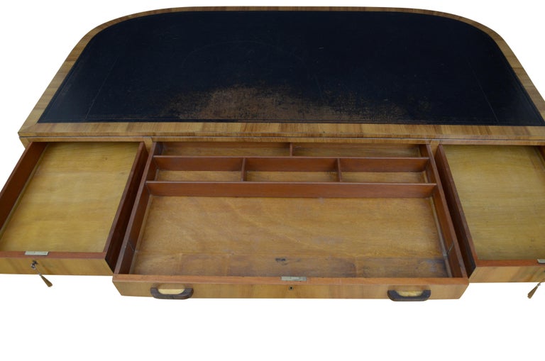 Large Art Deco Walnut Desk at 1stDibs