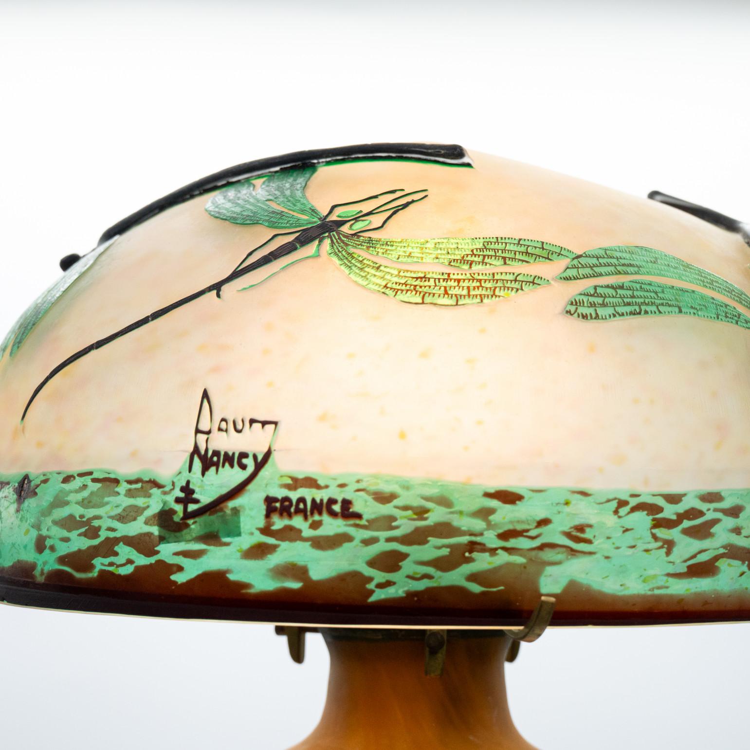 Large Art Nouveau Mushroom Hand Blown, Table Lamp, Daum, France, 1920 ...