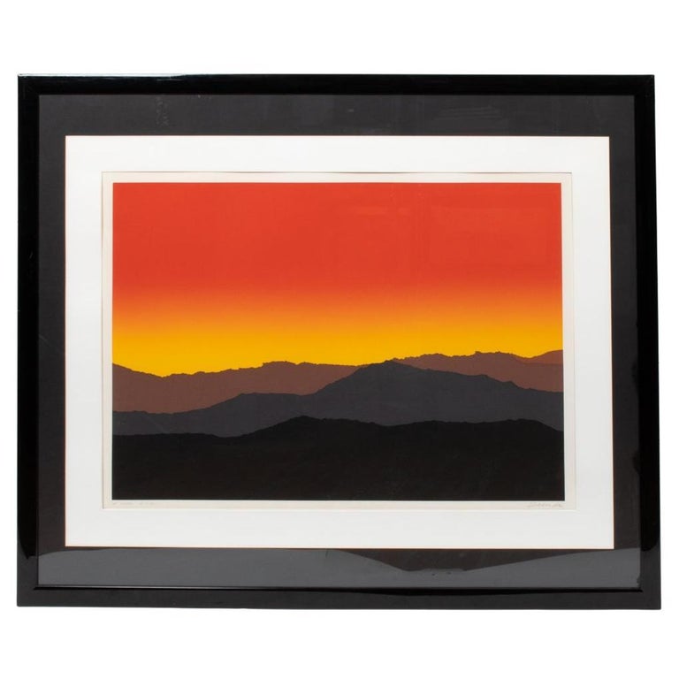 Large Arthur Secunda "Hot Horizon" Serigraph, 1980 For Sale at 1stDibs