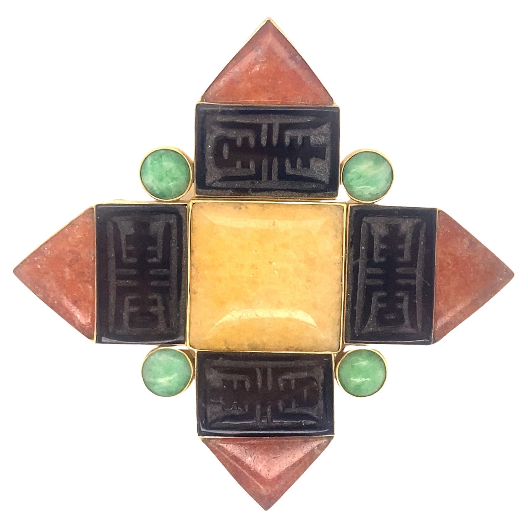 Asian Arch Brooch For Sale at 1stDibs