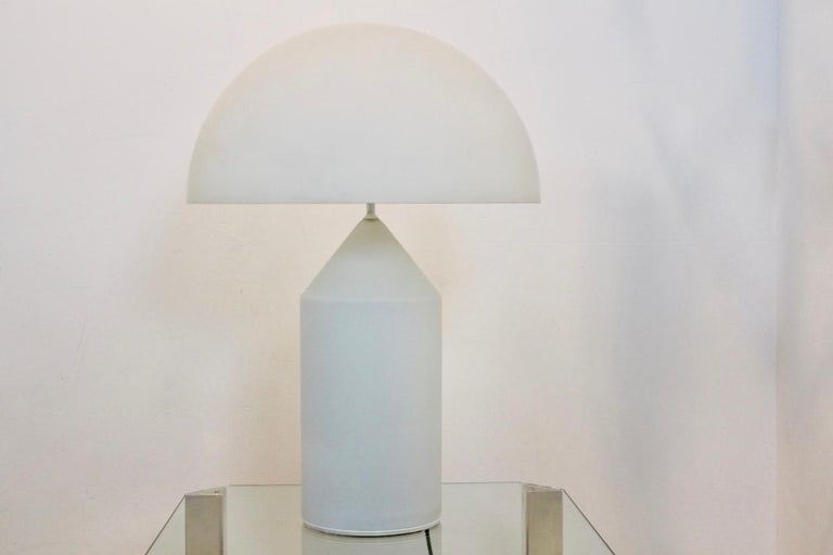Large Atollo Table/Floor Lamp in White Glass by Vico Magistretti for ...