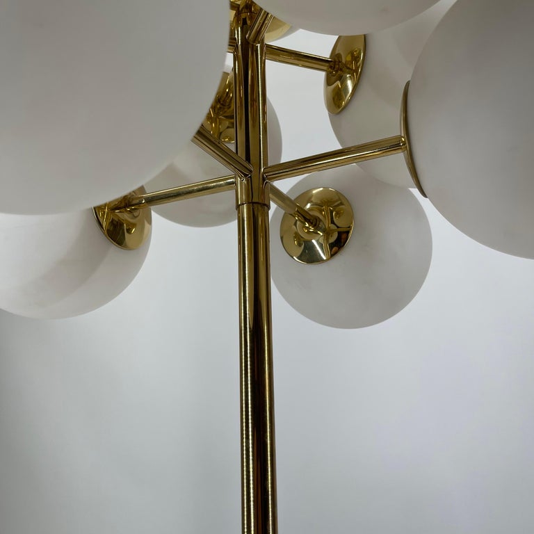 Large Atomic Max Bill Brass Table Lamp by BAG Turgi, Switzerland, 1960s ...