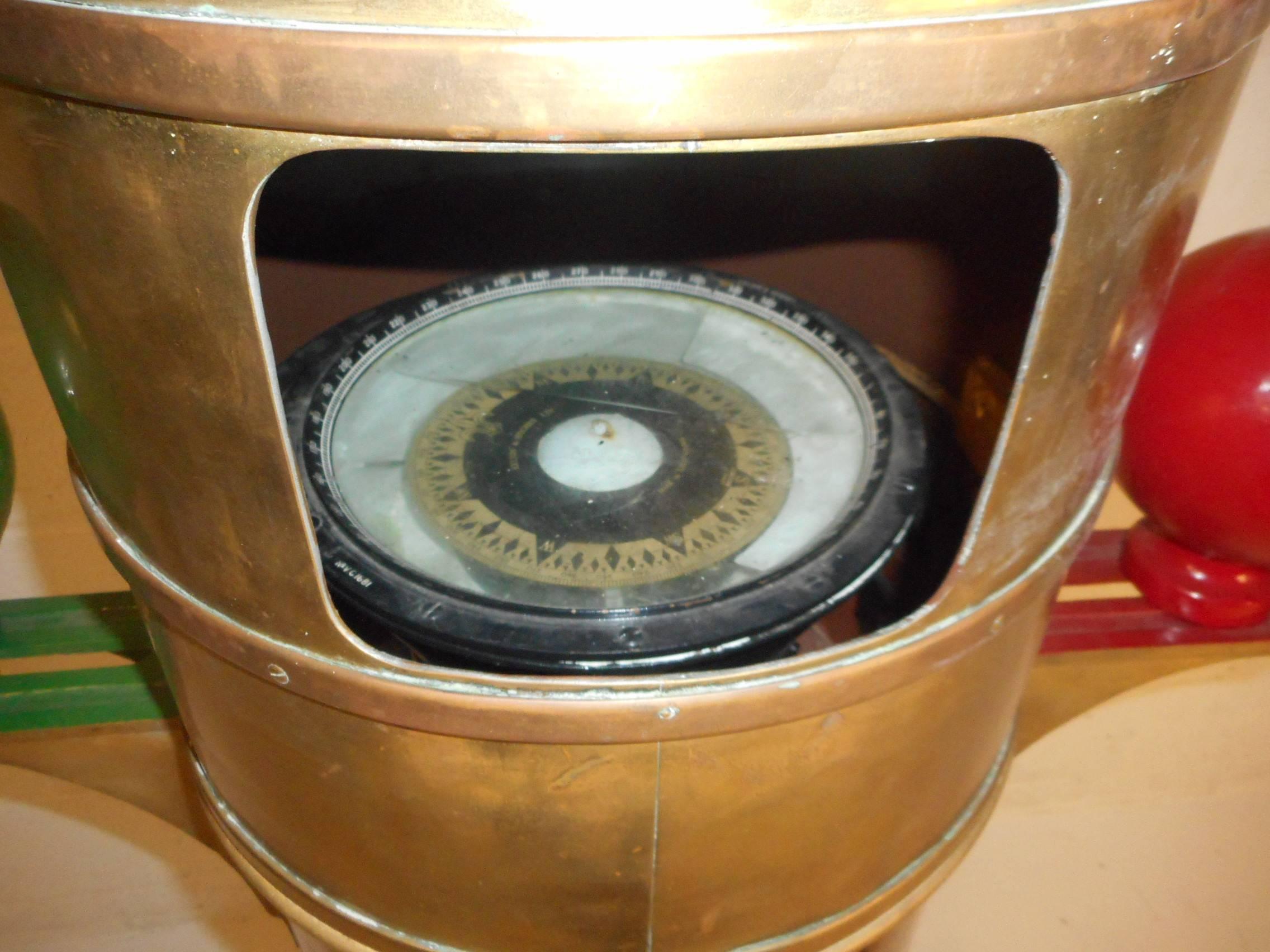 Large Authentic Brass Ship Binnacle Made in Great Britain at 1stDibs