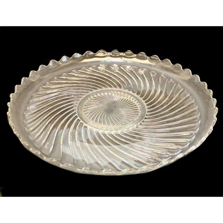 Large Baccarat Depose Cut Glass Centerpiece Punch Bowl with Underplate ...