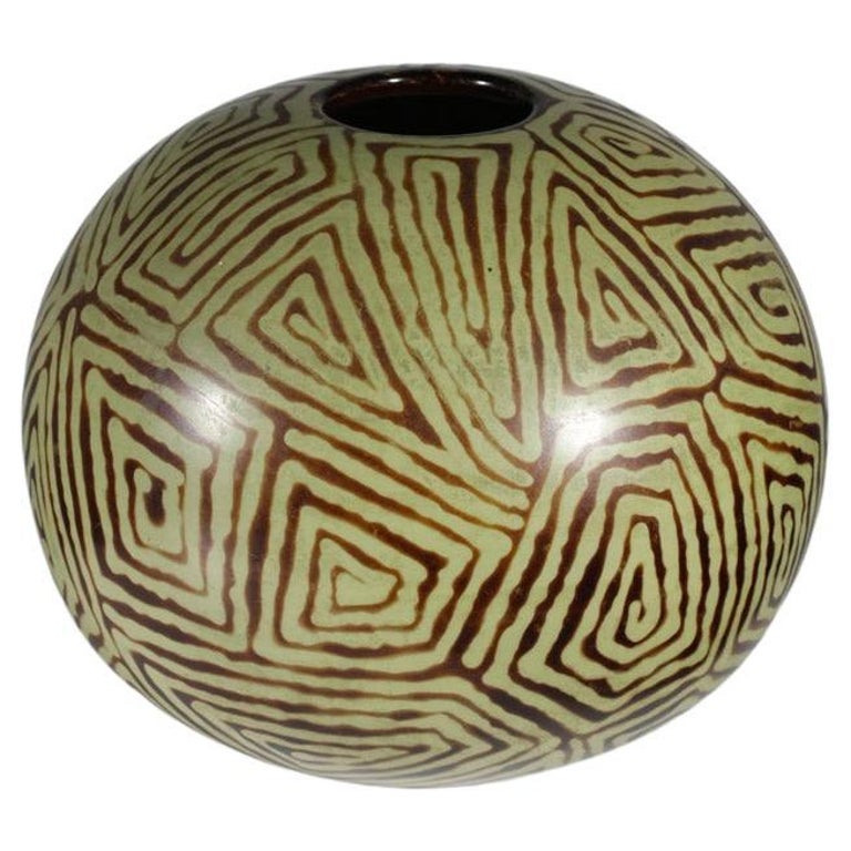 Large Ball Vase with Geometrical Design Art Deco Style - E088 For Sale ...