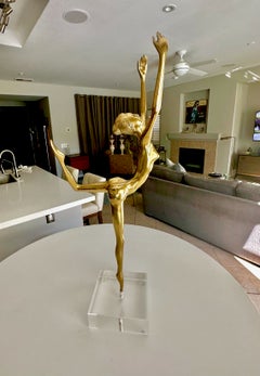 Original Bob Fowler Metal Art Work Sculptor Man Holding Eagle For Sale ...