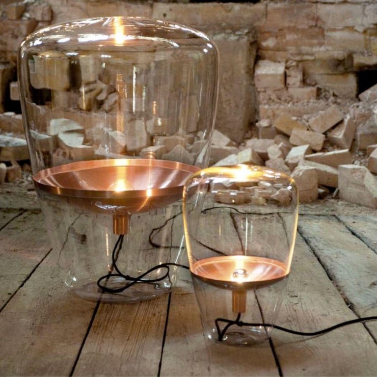 Large 'Balloons' Translucent Blown Glass and Copper Floor Lamp for ...
