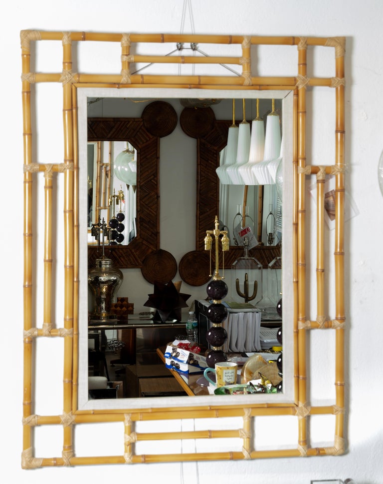 Large Bamboo Surround Mirror at 1stDibs