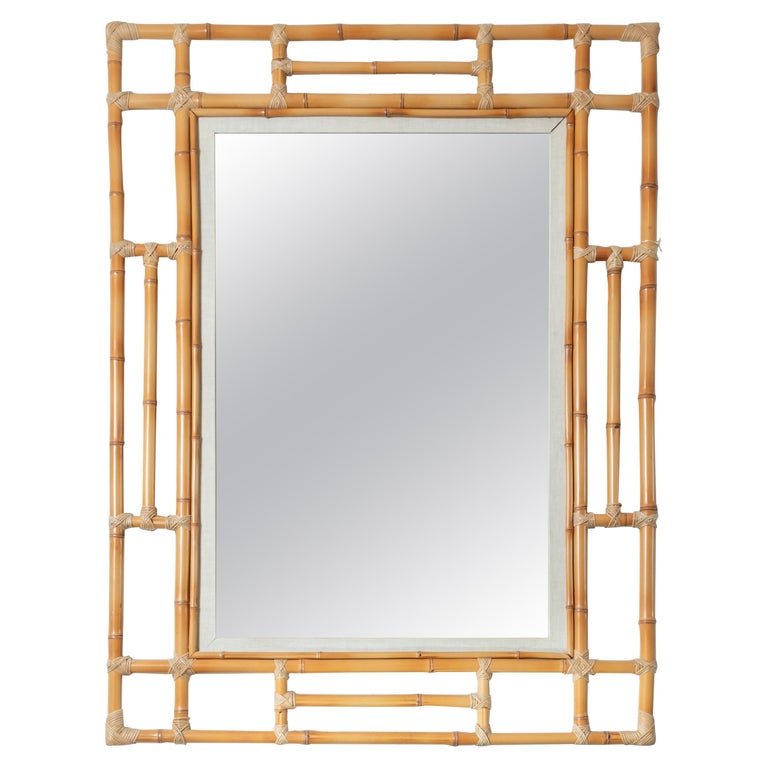 Large Bamboo Surround Mirror at 1stDibs
