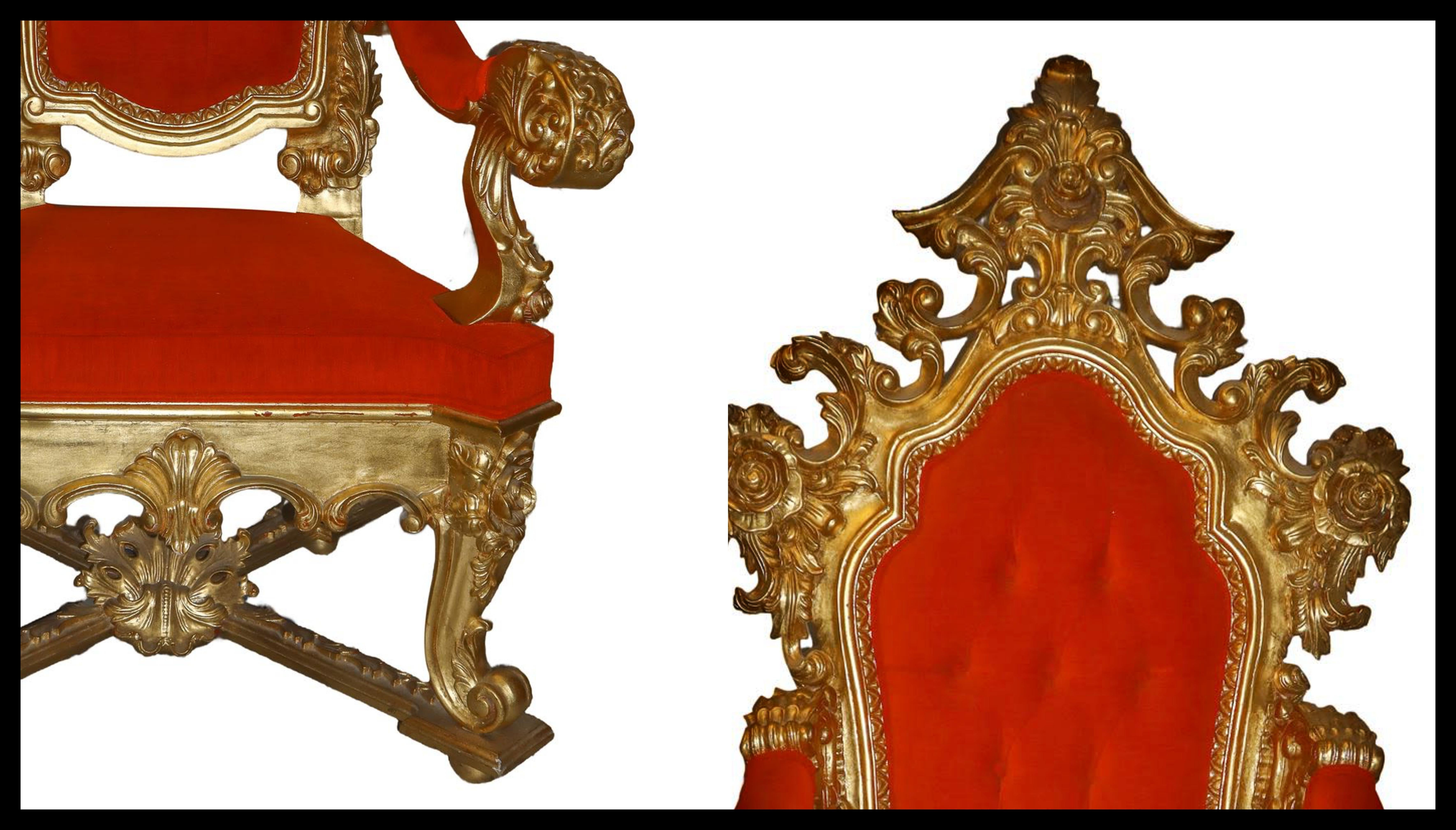 Large Baroque Style Throne in Gilded Wood, late 19th/20th Century For ...