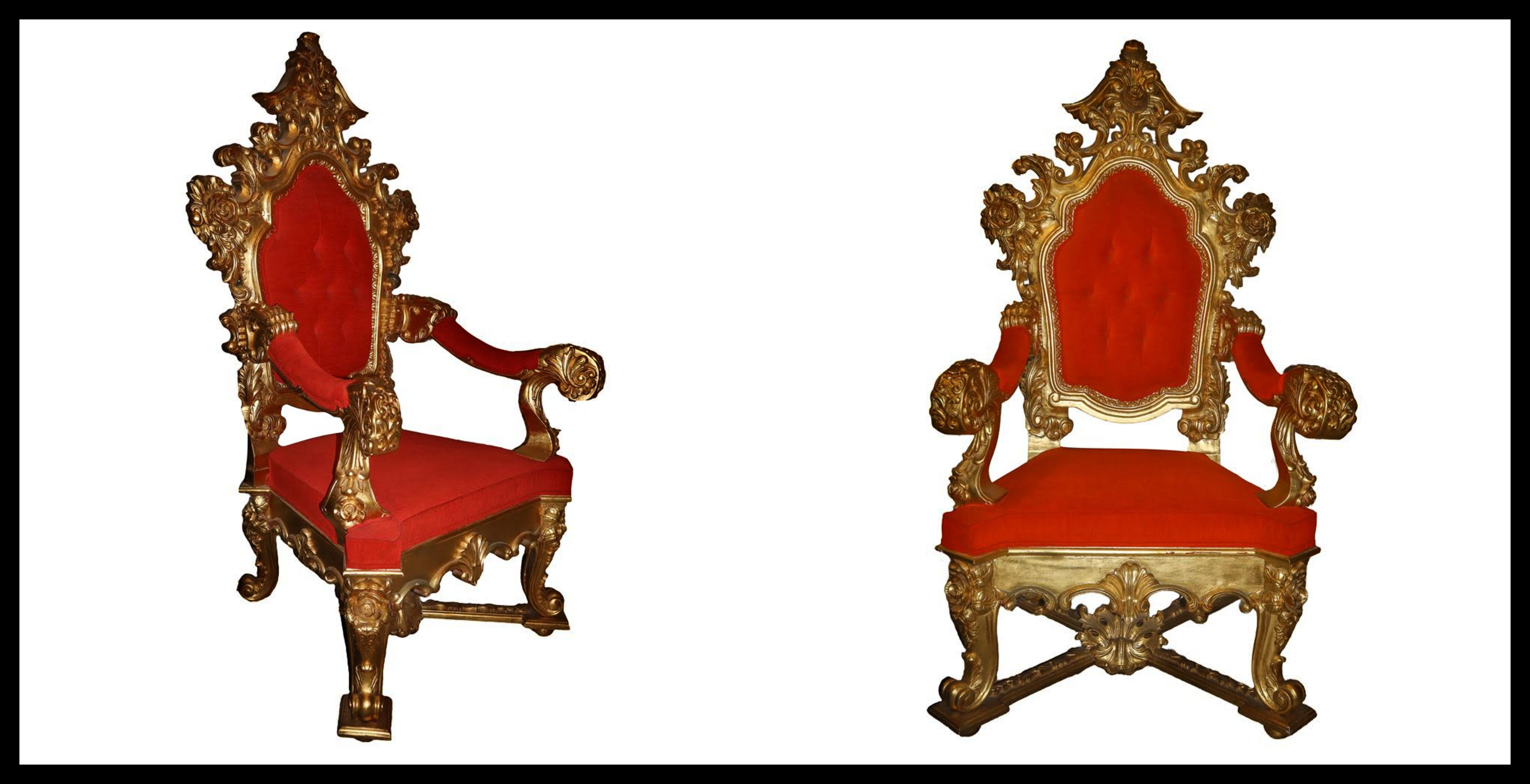 Large Baroque Style Throne in Gilded Wood, late 19th/20th Century For ...