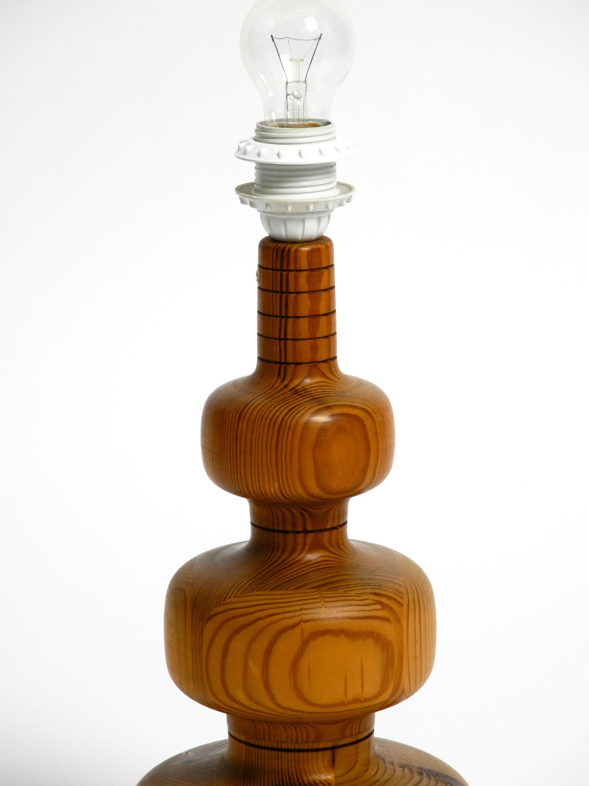 Large Beautiful 70s table lamp made of pine by Yngve Ekström for ...