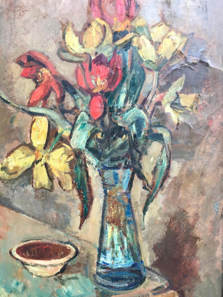 Large Beautiful Oil on Canvas of a Flower Setup from 1936 by Ludvig ...